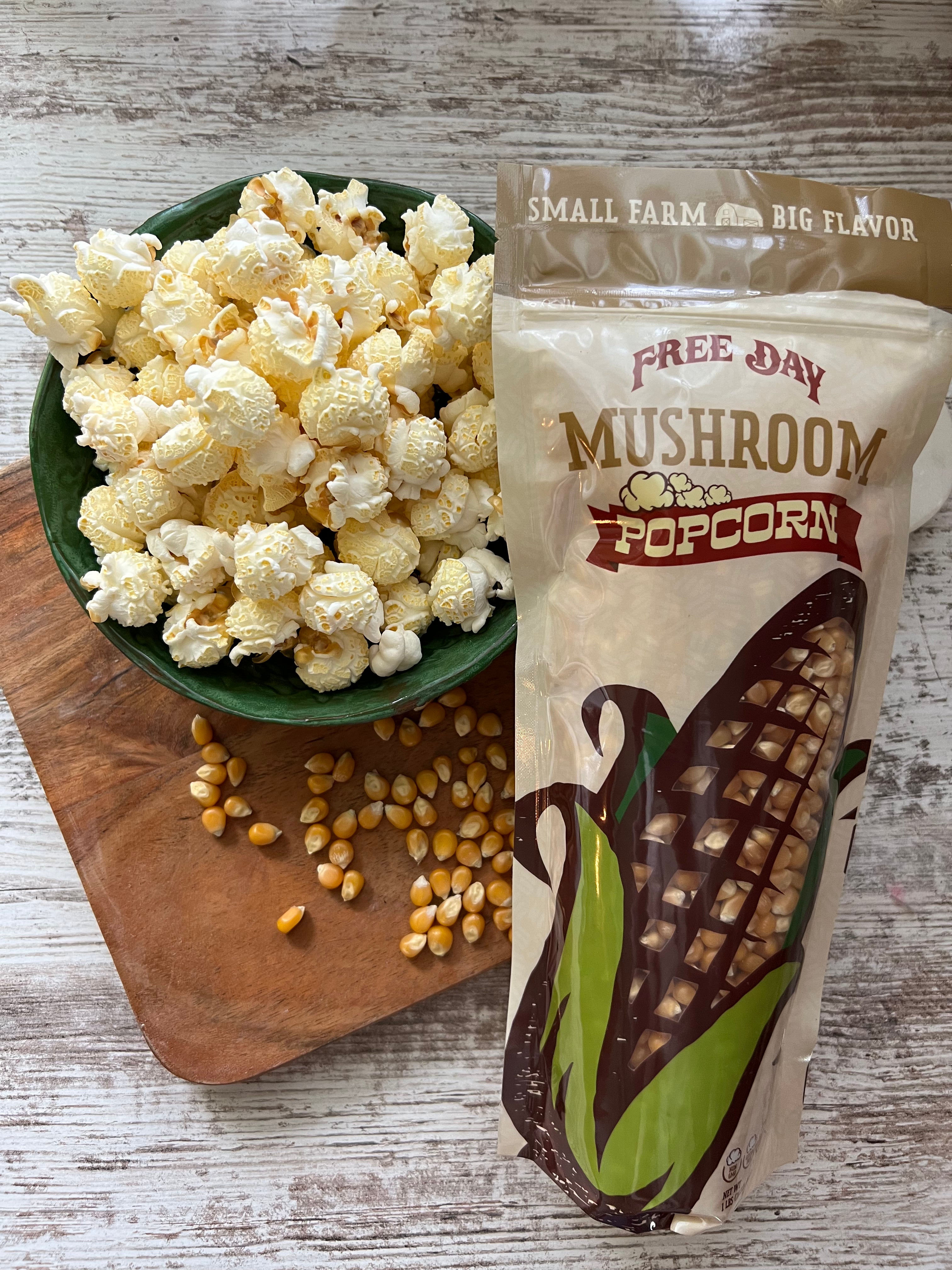 Mushroom Popcorn, 1 lb (16 oz) pouch – Free Day Popcorn Company